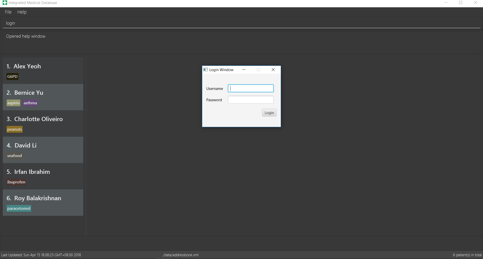 Integrated Medical DataBase - User Guide